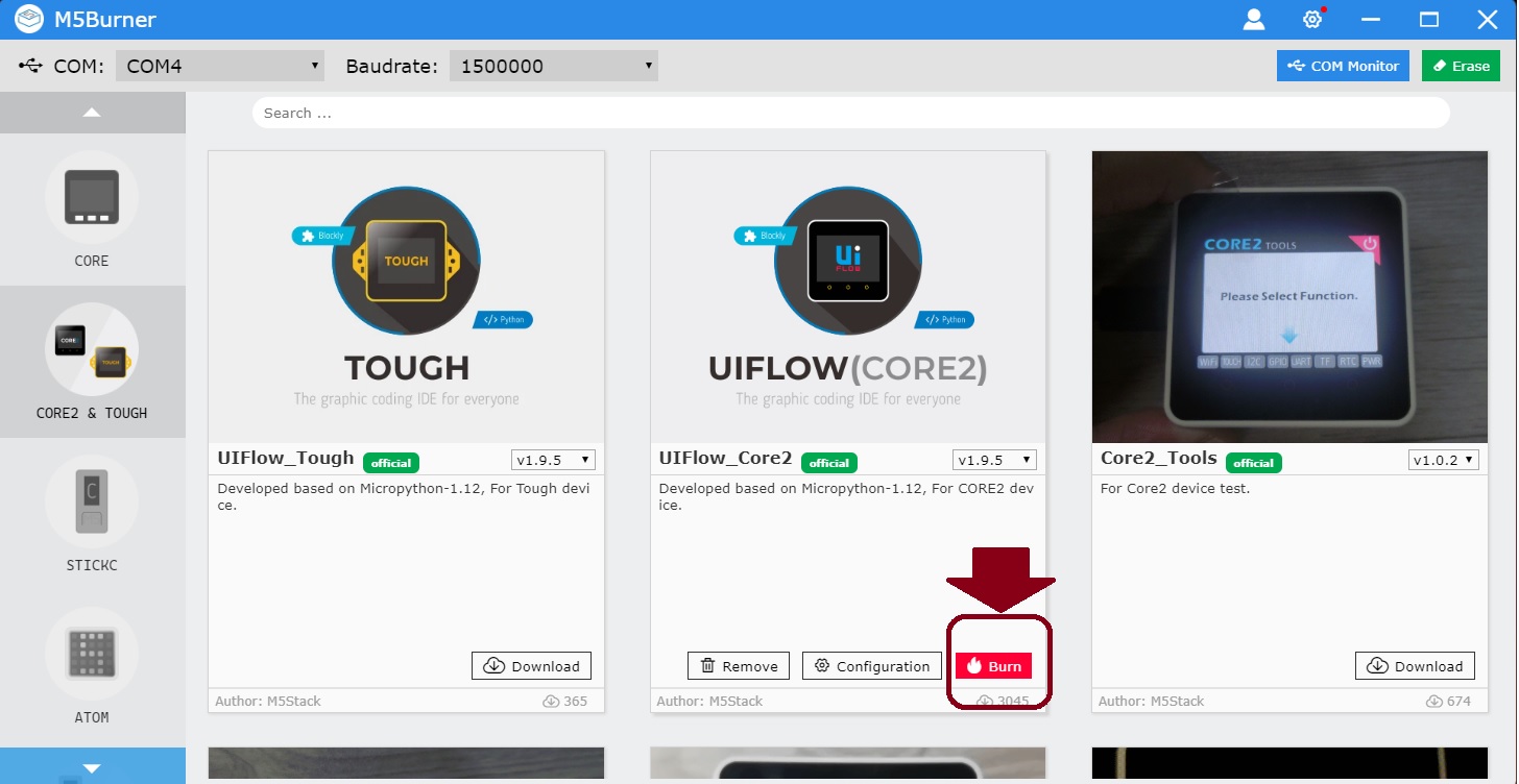 UIFlowでM5stack Core2のプログラミング | TSUNEラボ 実験記録